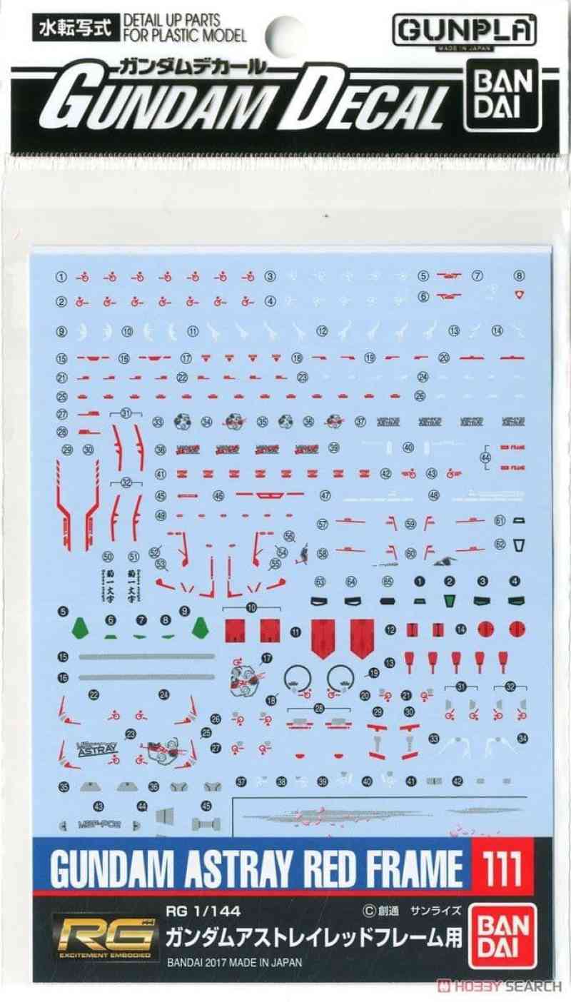 Jual Gundam Decal Bandai Rg 1/144 Gundam Astray Red Frame #111 Di ...