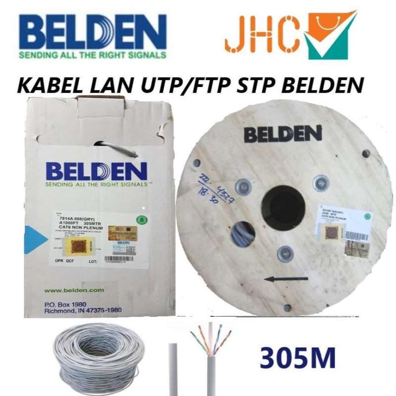Jual Kabel LAN Cat 6 Belden - Cat6 - Kabel FTP STP/ UTP Cat6 BELDEN ...