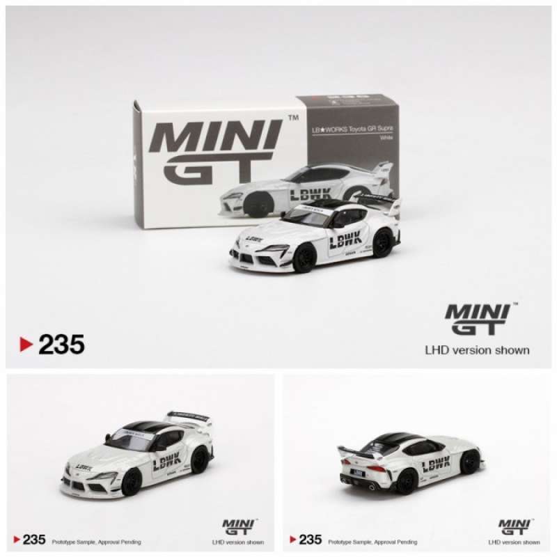 Promo 1/64 MiniGT 235 MGT LB WORKS Toyota GR Supra White Diecast Mobil ...