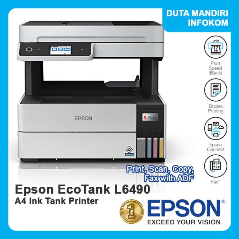 Jual Epson Ecotank L6490 - A4 Wifi Fax Duplex Aio Ink Tank Printer With ...