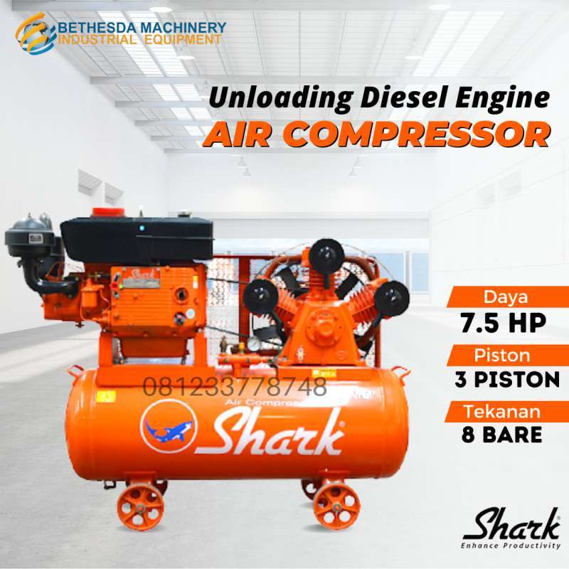 Jual Kompresor angin Diesel Shark 7.5 HP / 7.5 PK Diesel Shark ZS1115 di Seller Bethesda ...