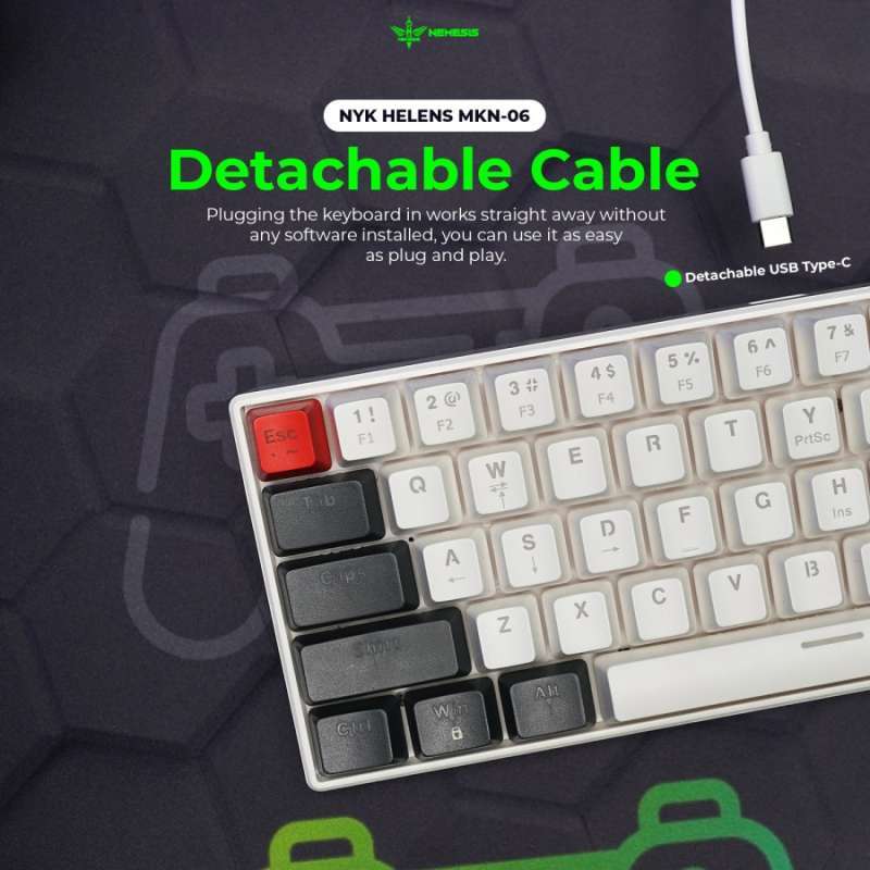 Jual NYK Nemesis Helens MKN06 /MKN 06 Keyboard Mechanical 63 Keys ...