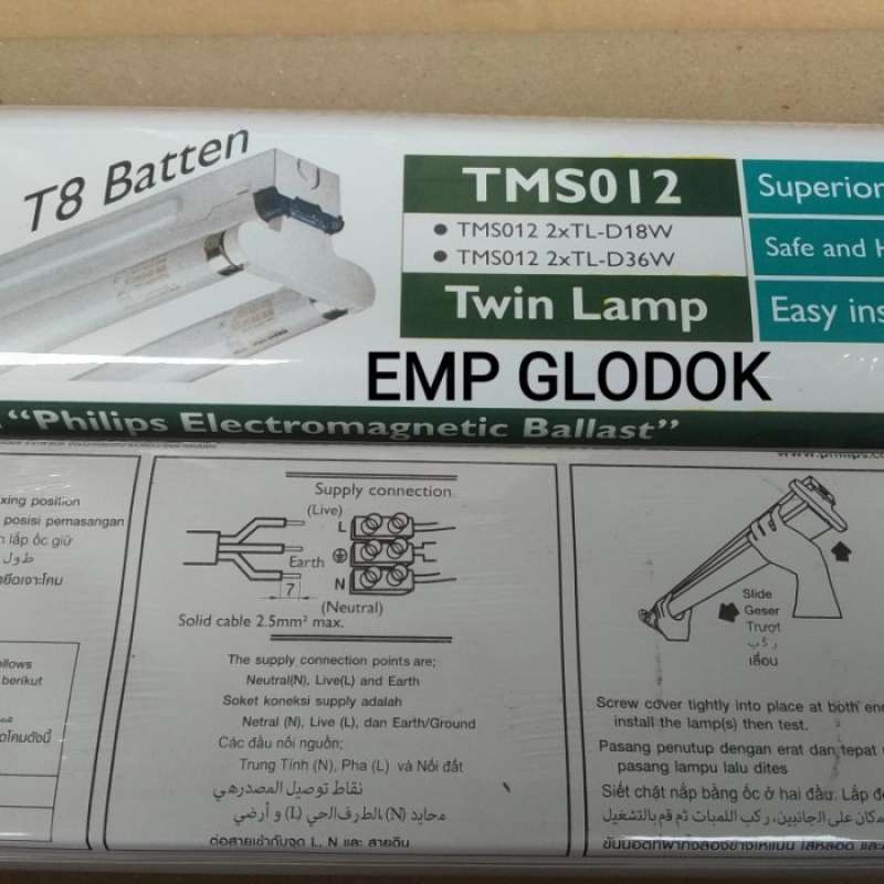 Jual Philips Tms 012 Simbat 2xtl-d36w 1200mm Termasuk Ballast Starter ...