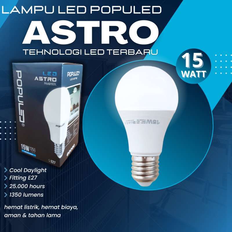 Jual Lampu Led 15 Watt Populed Astro E27 Cool Daylight 6500k Harga ...