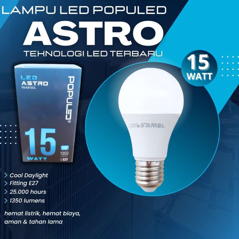 Jual Lampu Led 15 Watt Populed Astro E27 Cool Daylight 6500k Harga Ekonomis & Berkualitas Di ...