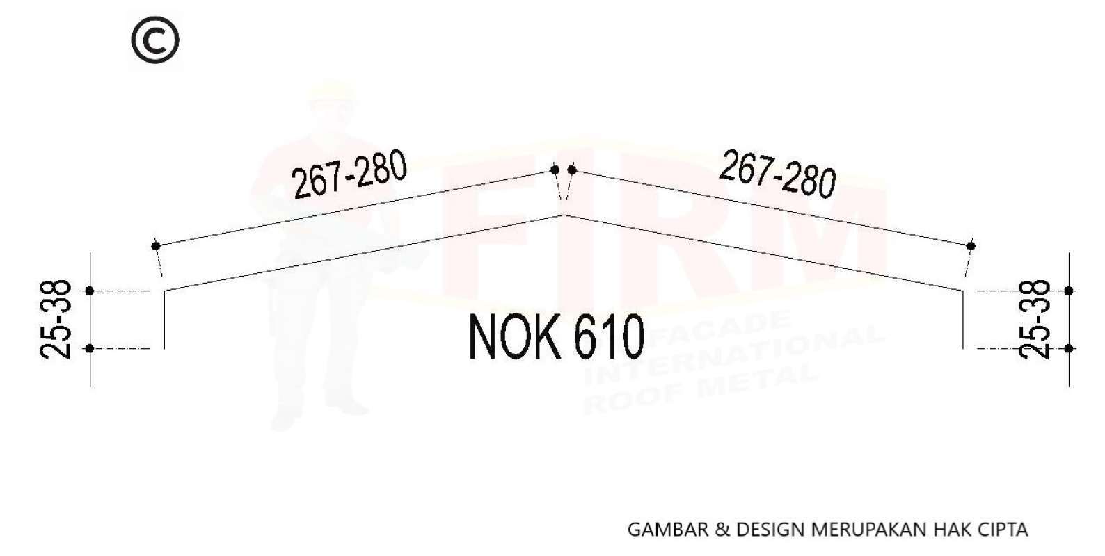 Jual Nok / Bubung / Ridge Zincalume Color / Non Color Type 610 - 0.45mm ...