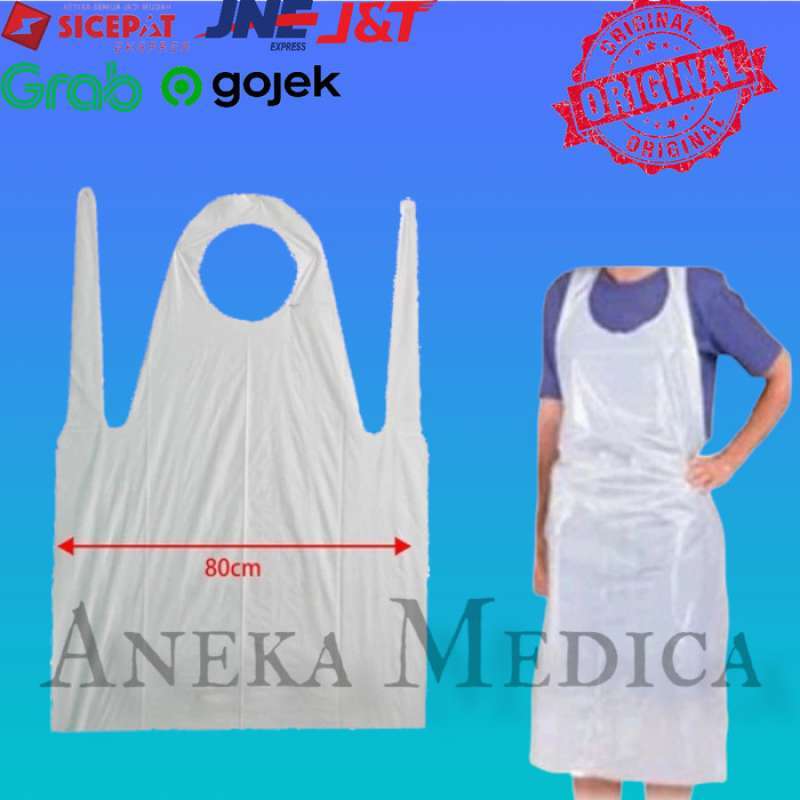 Jual Apron One Celemek Medis Plastik Proteksi Percikan Darah Dan Cairan ...