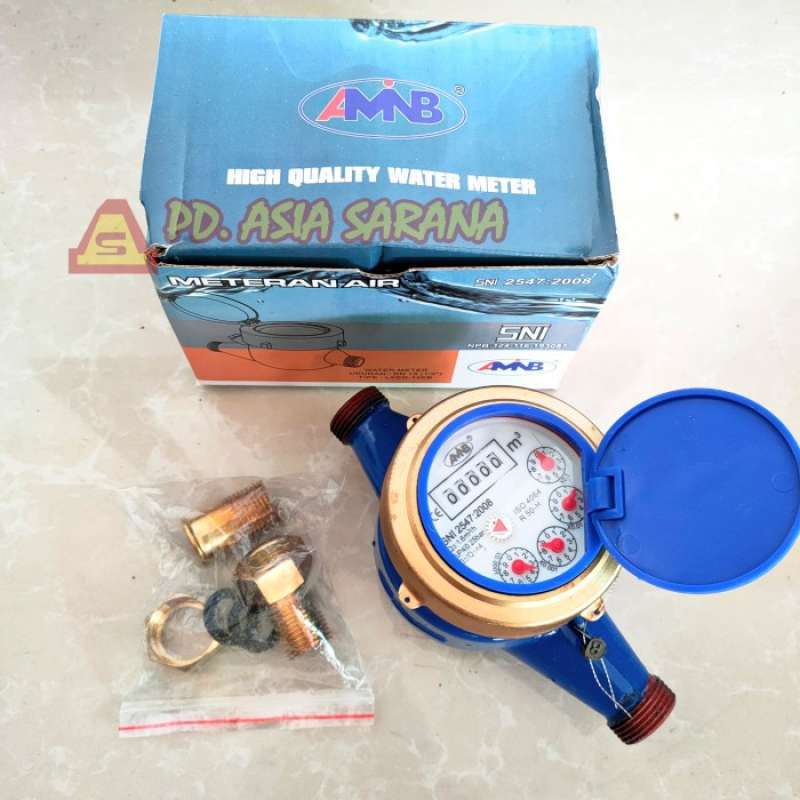 Promo Meteran Air Besi AMNB 1/2 3/4 SNI / PDAM Water Meter PAM Flow ...