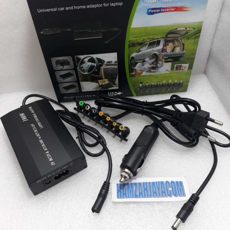 Promo adaptor universal laptop 100waat combo dc ac 12v 24v 5a usb Port MOBIL Diskon 23% di ...