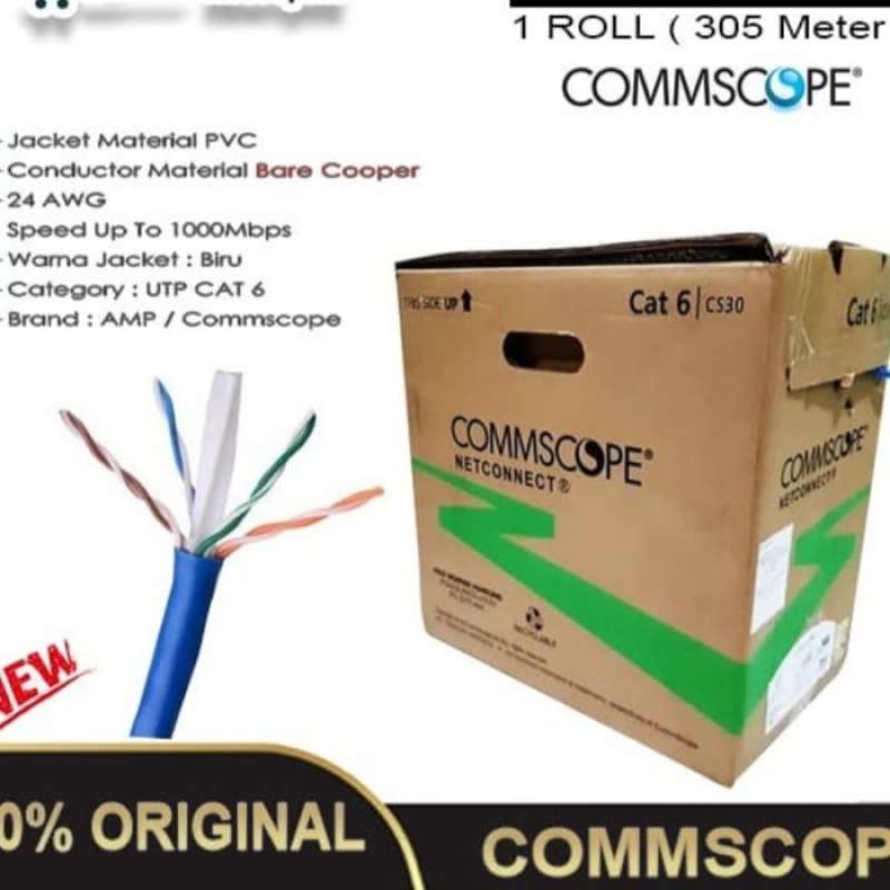 Promo Kabel Lan Utp Cat 6 Amp Commscope Cat6 Diskon 2% di Seller Kuniy Store - Kapuk, Kota ...