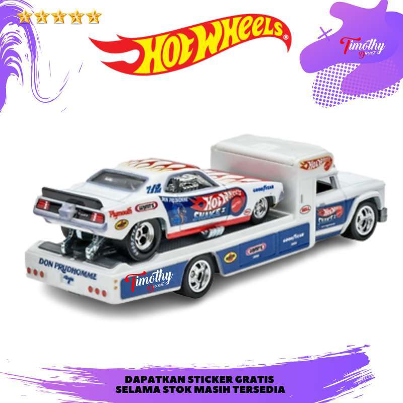 Jual Hot Wheels Team Transport 72 Plymouth Cuda Fc Retro Rig Putih Di ...