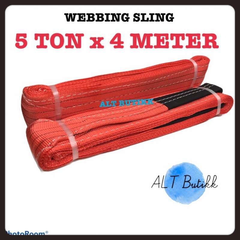 Promo WEBBING SLING 5 TON X 4 METER | TALI ANGKAT | WEBING BELT 5T x 4M Diskon 23% di Seller ...