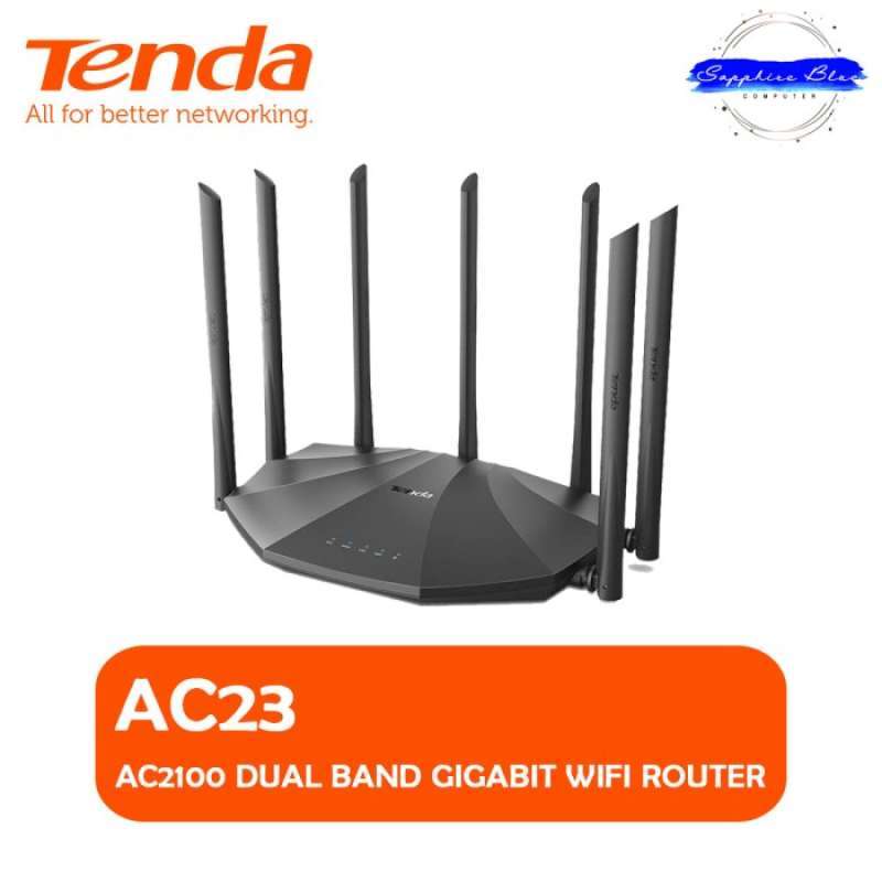 Promo Tenda Ac23 Ac2100 Dual Band Gigabit Gaming Router Repeater Wall ...