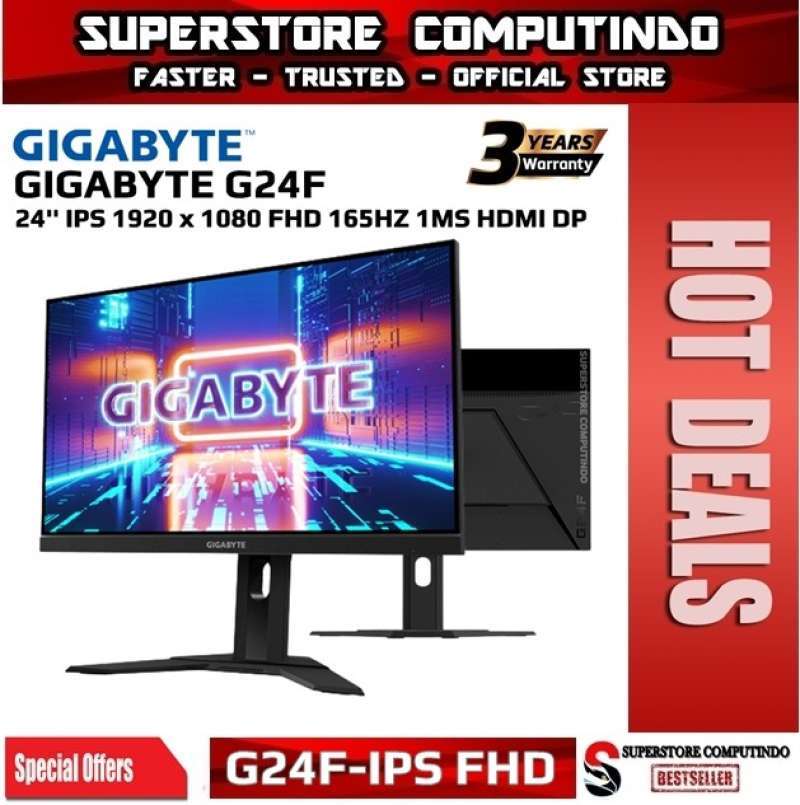Promo Monitor LED Gaming Gigabyte G24F 24 IPS Flat 165Hz 1Ms FHD HDMI ...