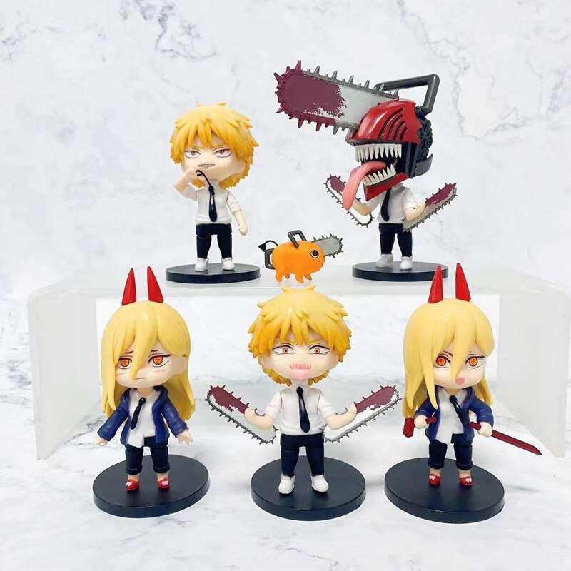 Promo 28cm Chainsaw Man Denji Anime Figure Chainsaw Man Rage Battle Bat ...