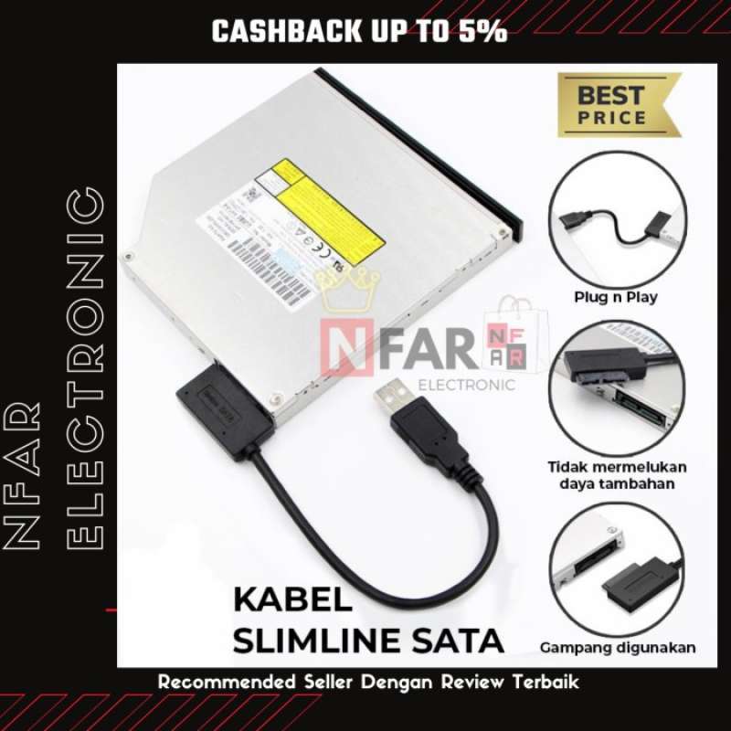 Promo Kabel Konverter Usb To Dvd Cd 13 Pin External Slimline Sata To Usb 2.0 Diskon 23% di ...