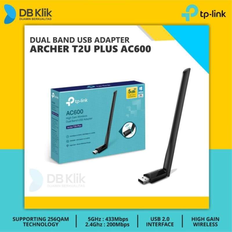 Promo Wireless Adapter TP Link ARCHER T2U Plus AC600 TPLink T2U Dual Band Diskon 23 Di