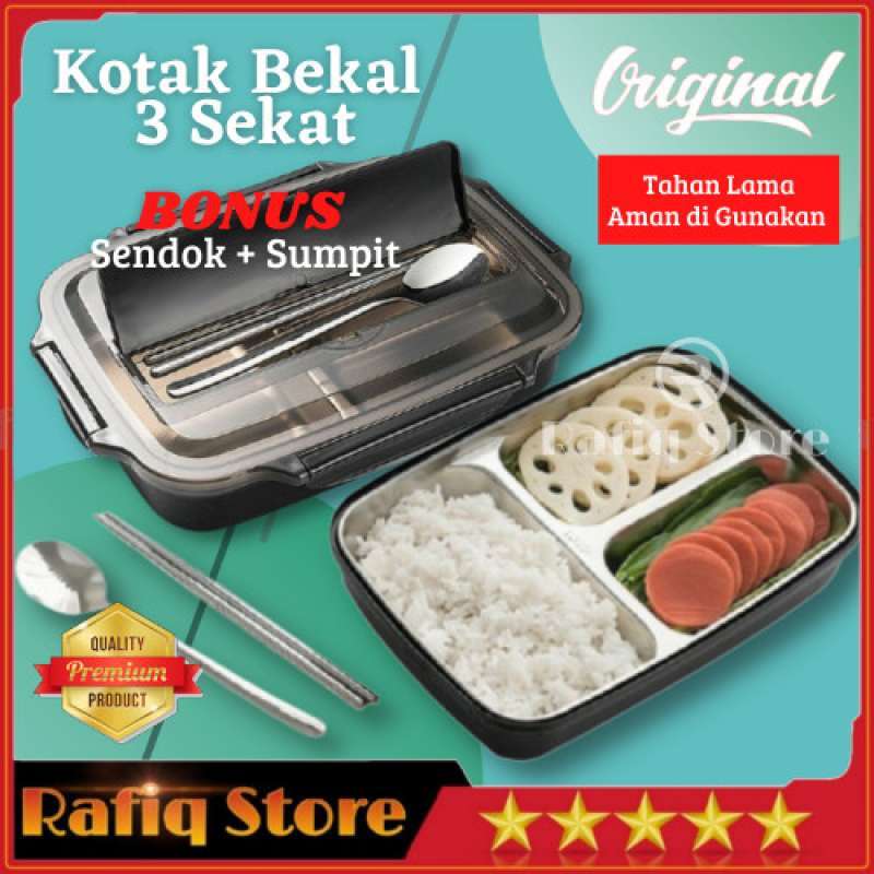 Jual Kotak Makan Tempat Bontot Bento Lunch Box Sendok dan Sumpit ...