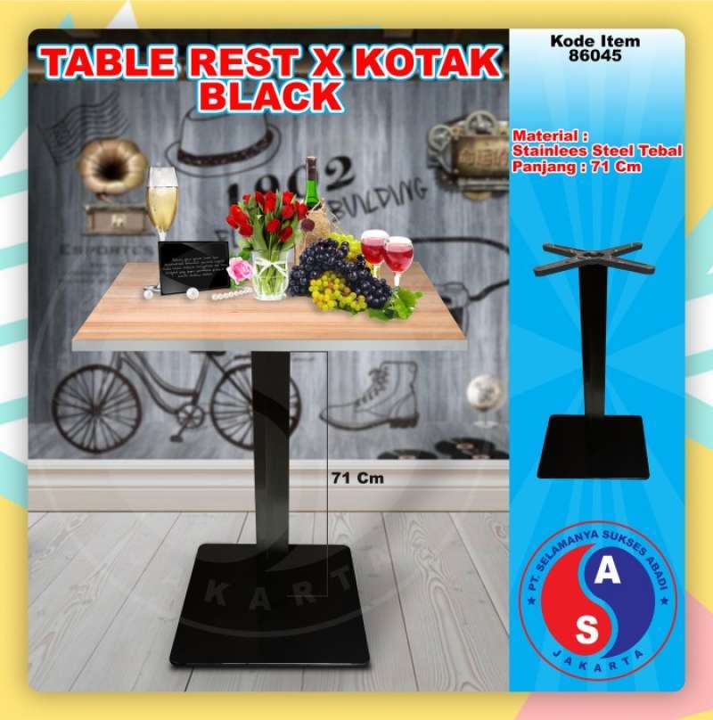 Promo Kaki Meja Table Rest Leg WINSTON Atas Bawah Kotak Persegi Black ...