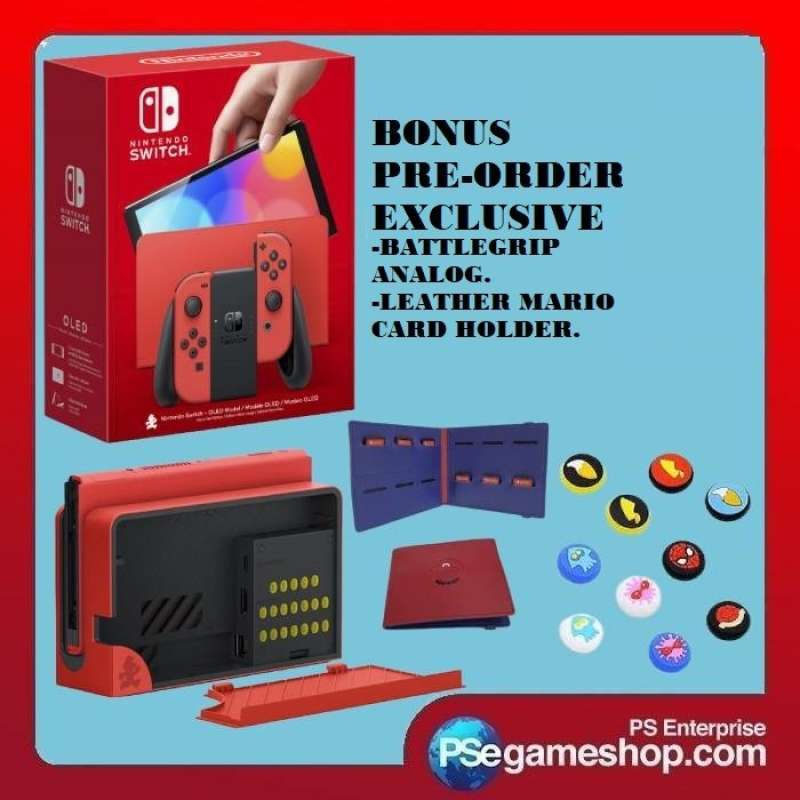 Promo Nintendo Switch Console Oled Model Mario Red Edition No Game