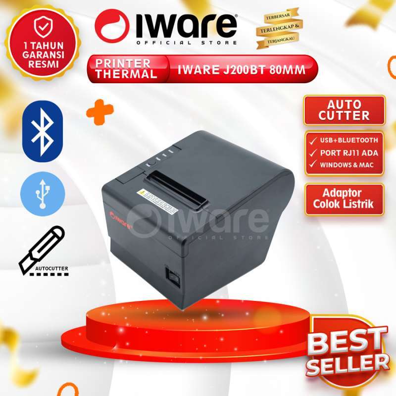 Jual Iware Printer Kasir Thermal Iw-j200bt 80mm Usb+bluetooth Rj11 ...