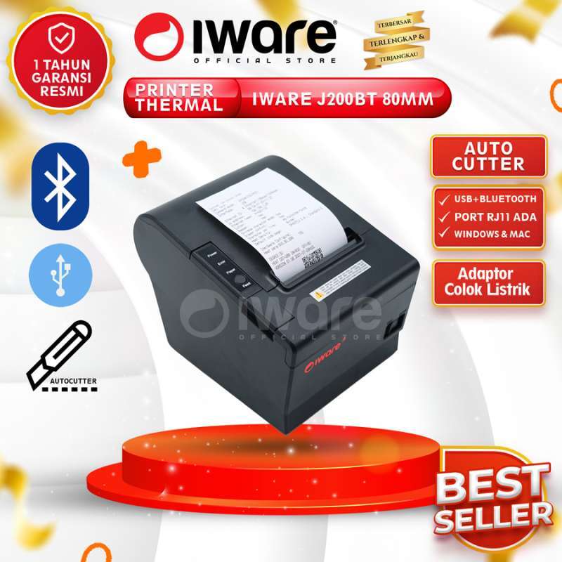 Jual Iware Printer Kasir Thermal Iw-j200bt 80mm Usb+bluetooth Rj11 ...