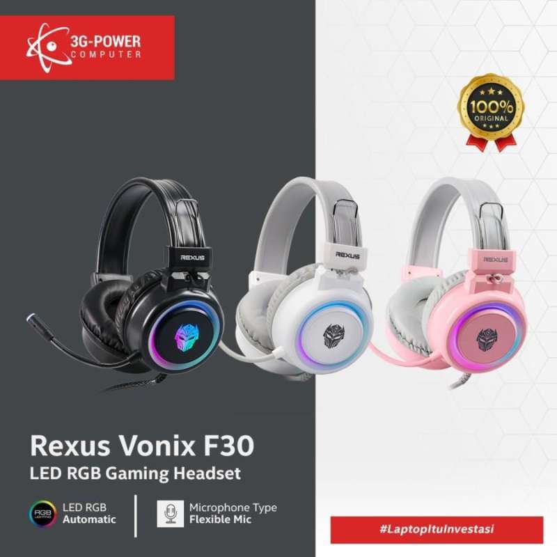Promo Rexus Vonix F30 Led Rgb Gaming Headset Diskon 14% Di Seller Kla ...