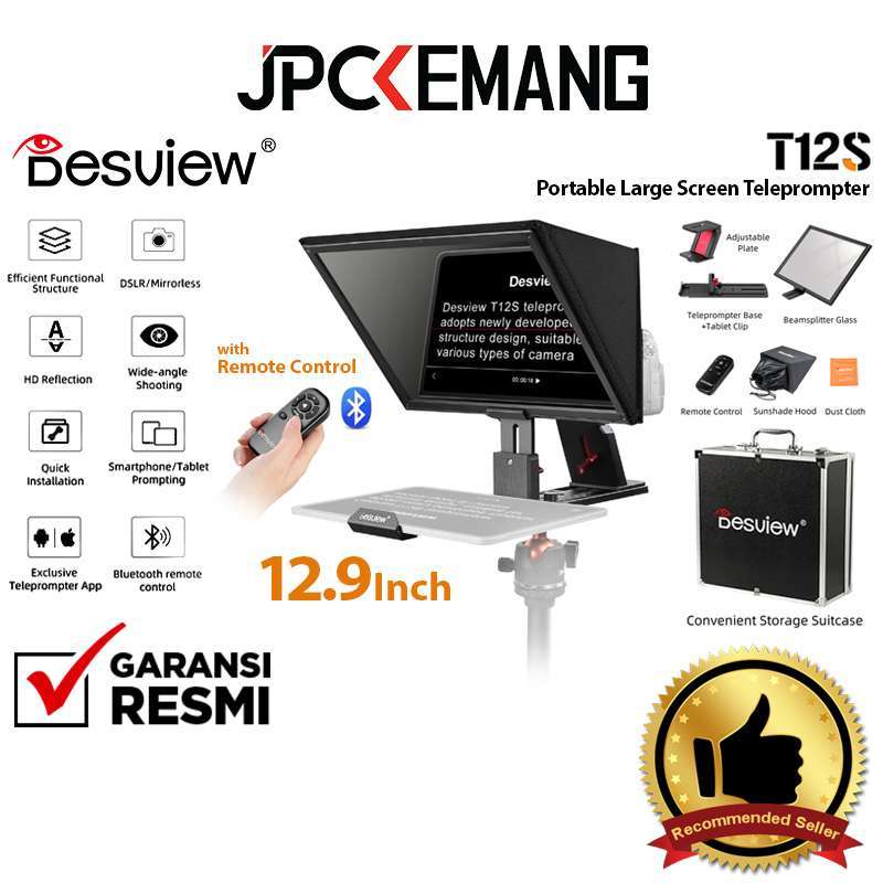 Promo Jpc Kemang Desview T12s Portable Teleprompter Camera Camcorder ...