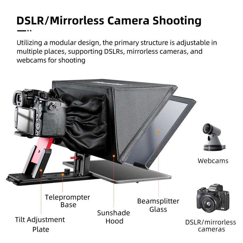 Promo Jpc Kemang Desview T12s Portable Teleprompter Camera Camcorder ...