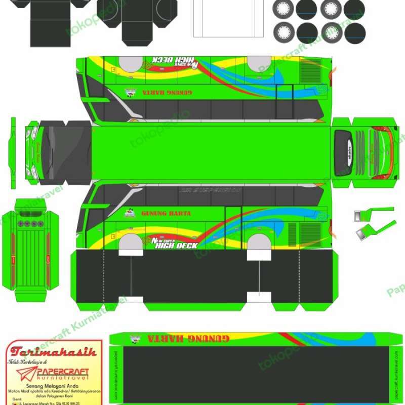 Jual Pola Papercraft Bus Gunung Harta Jb3 Di Seller Wellmart Premier ... Jual Pola Papercraft Bus Gunung Harta Jb3 Di Seller Wellmart Premier ...