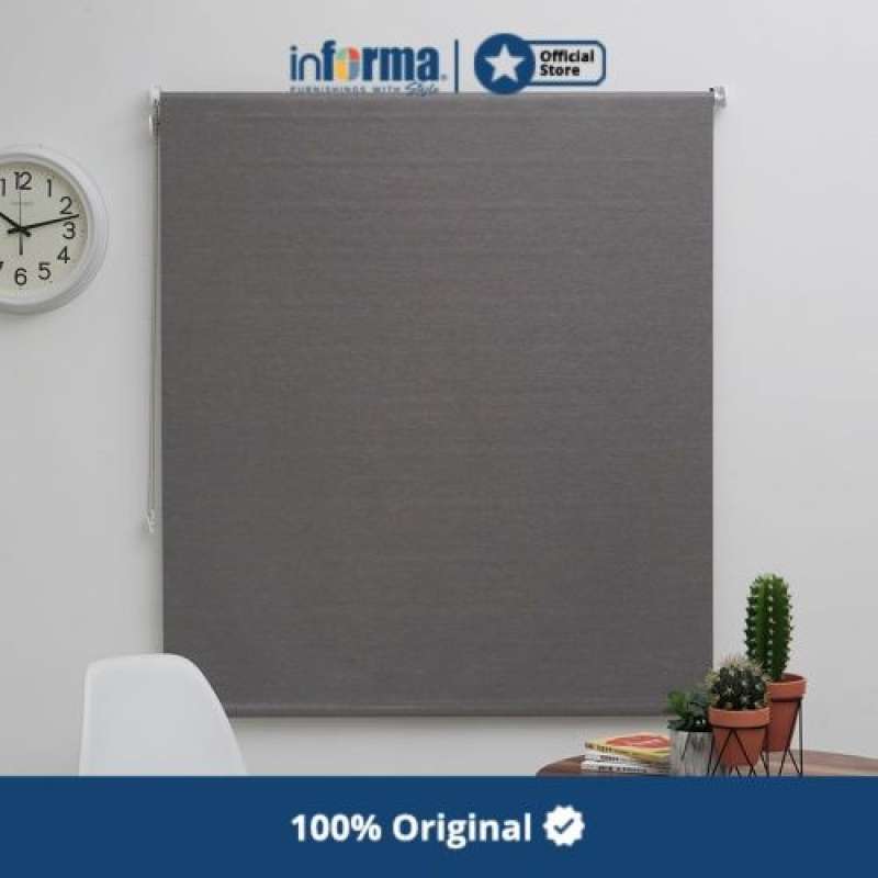 Promo Informa - Tirai Gulung- Roller Blind Textured Grey 60x240cm ...