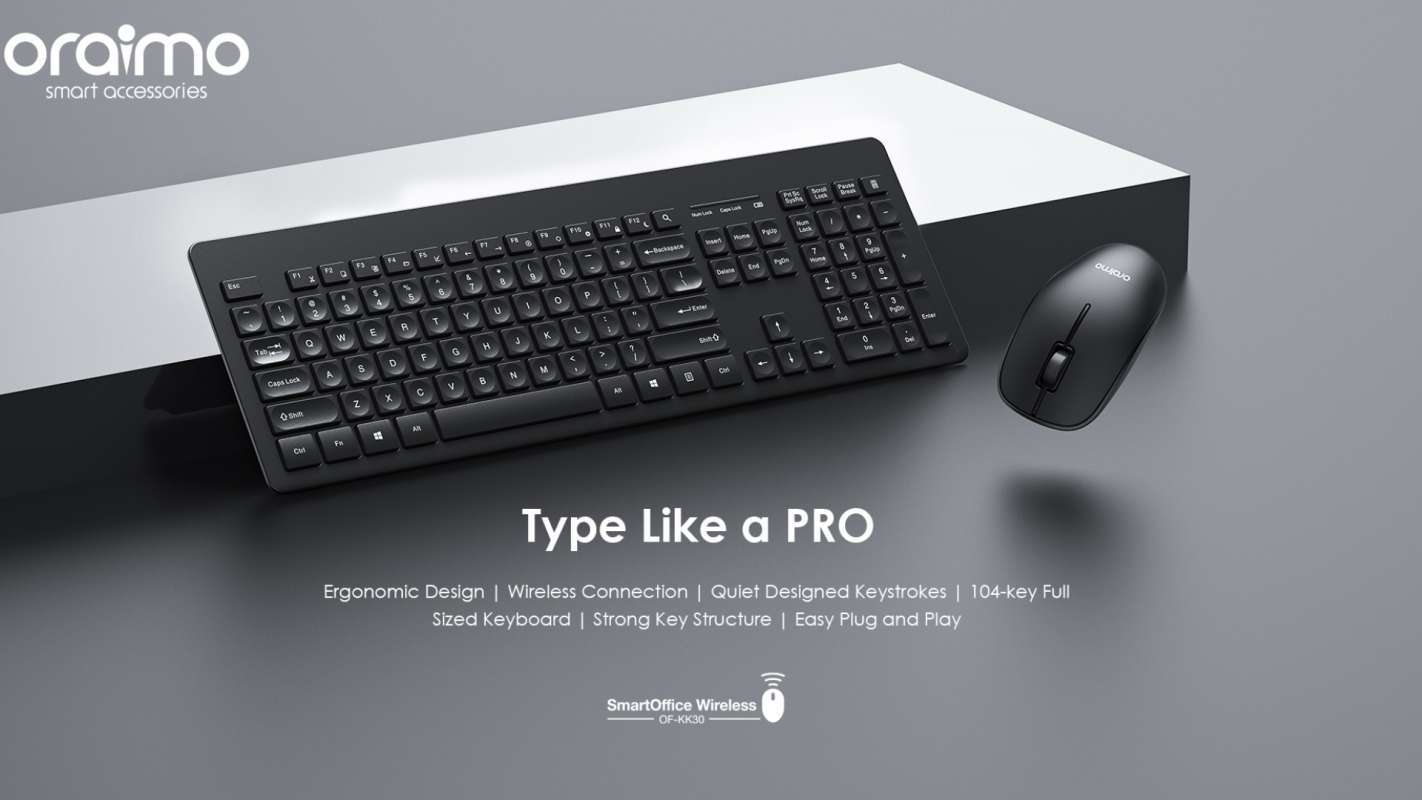 Promo Oraimo Keyboard Mouse Combo Portable Wireless Ergonomic Design ...