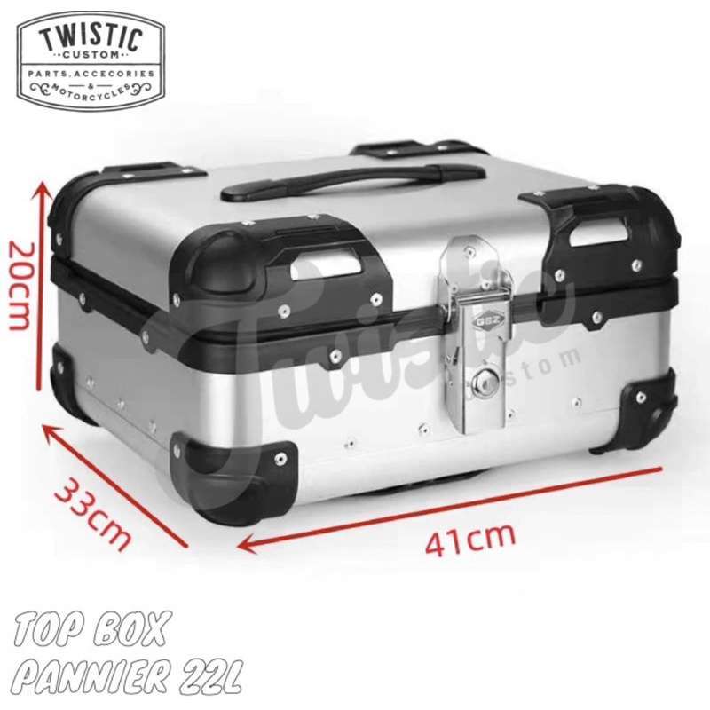 Promo Top Box Pannier Alumunium 22l 22 Liter Nmax Adv Pcx Xmax Pazzio ...