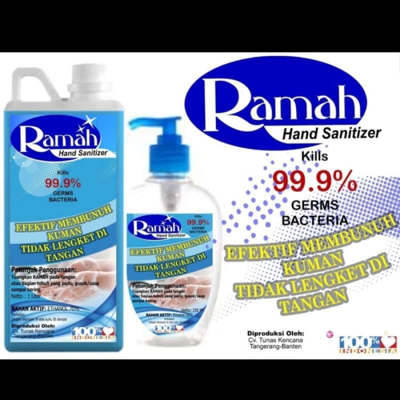 Promo 1 Liter - Ramah Hand Sanitizer Antiseptic Aseptic - 1000ml Diskon ...