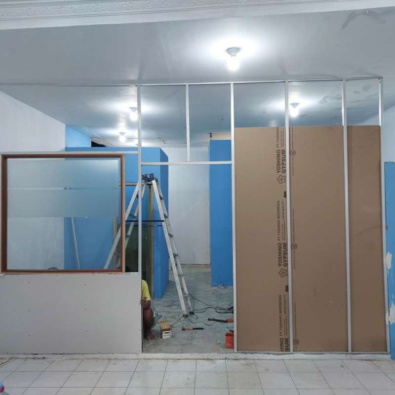 Jual Pembuatan Partisi Gypsum Sekat Ruangan Partisi Kantor Ruang Office ...
