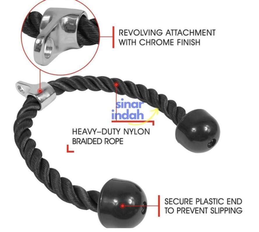 Jual Tricep Single Rope Premium Tali Pull Rope Triceps Latihan Otot Gym ...