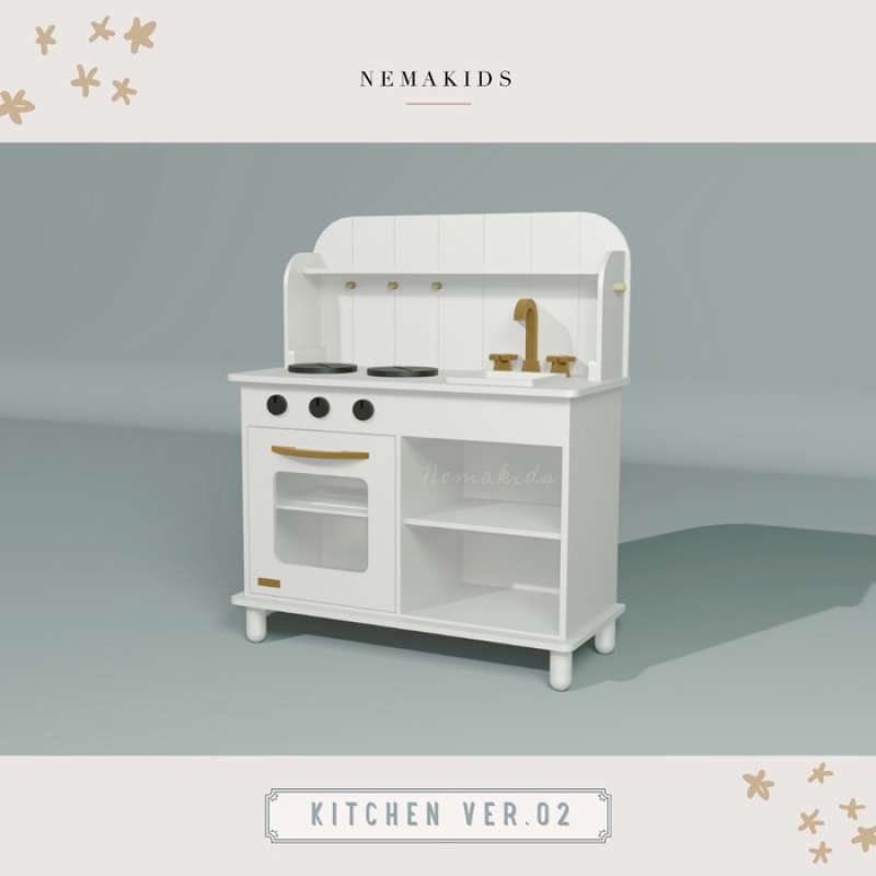 Promo Nema Kids Kitchen Ver.02 / Mainan Dapur Masak Wooden Toys Diskon ...