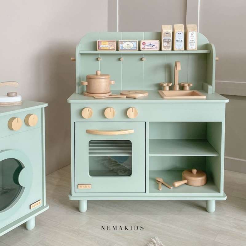 Promo Nema Kids Kitchen Ver.02 / Mainan Dapur Masak Wooden Toys Diskon ...