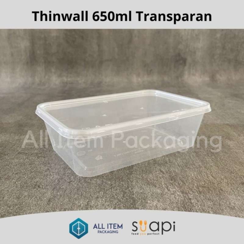 Promo Thinwall Suapi 650ml Transparan / Kotak Makan / Food Container ...