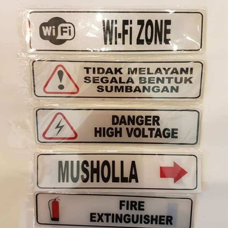 Promo SIGN K3 SAFETY AKRILIK WIFI-SUMBANGAN-FIRE/MUSHOLLA/DANGER UK 4 ...