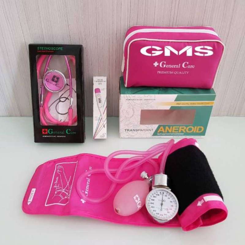 Jual Paket Tensi Aneroid + Stethoscope + Thermometer - Pink Di Seller ...