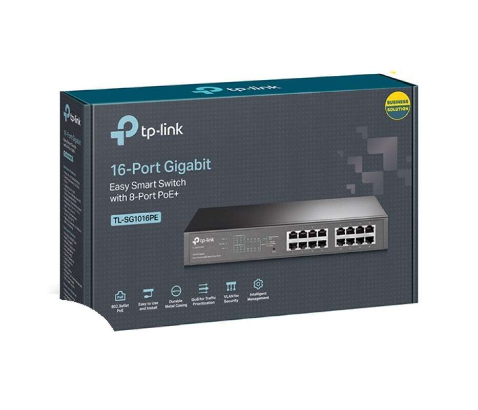Jual Tplink Tl-sg1016pe 16-port Gigabit Smart Poe Switch 8-port Poe+ Di ...