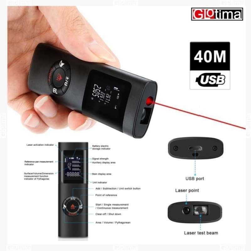 Promo Meteran Laser Digital 40M Pengukur Jarak Distance Meter Mini ...