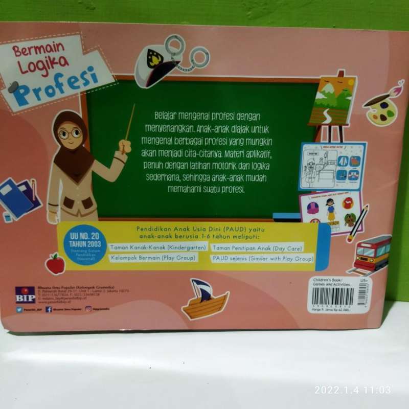 Jual buku anak untuk Paud bermain logika profesi 52 halaman berwarna di ...