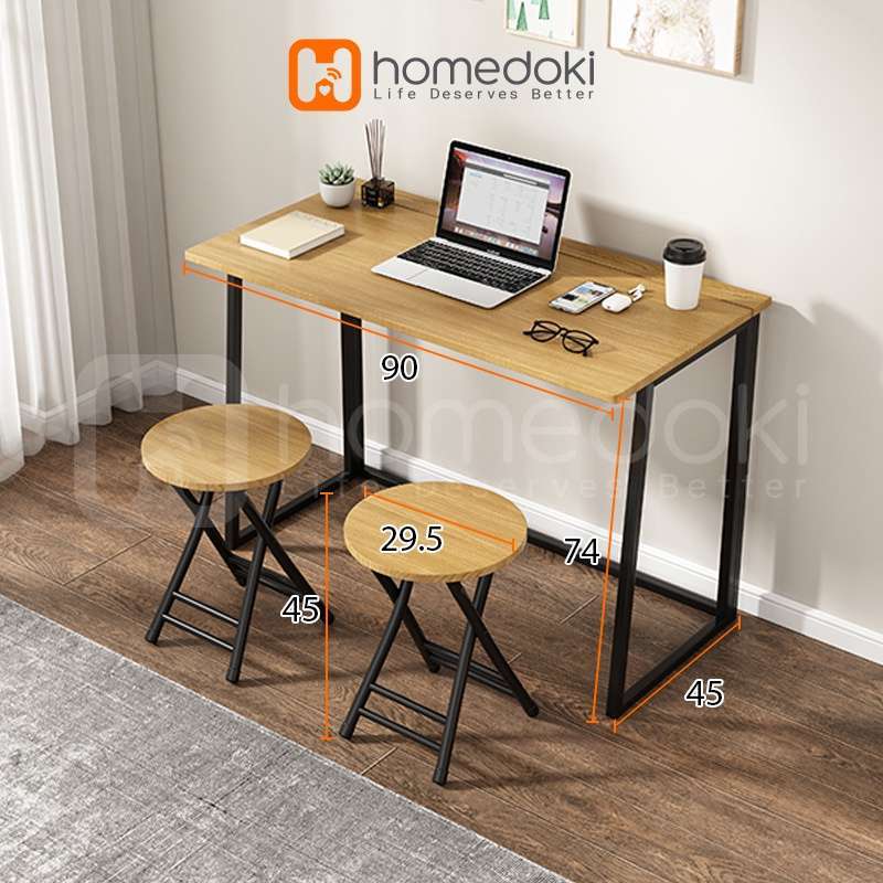 Promo Homedoki Meja Makan Set / Meja Makan Lipat 2 Bangku / Meja Kopi ...