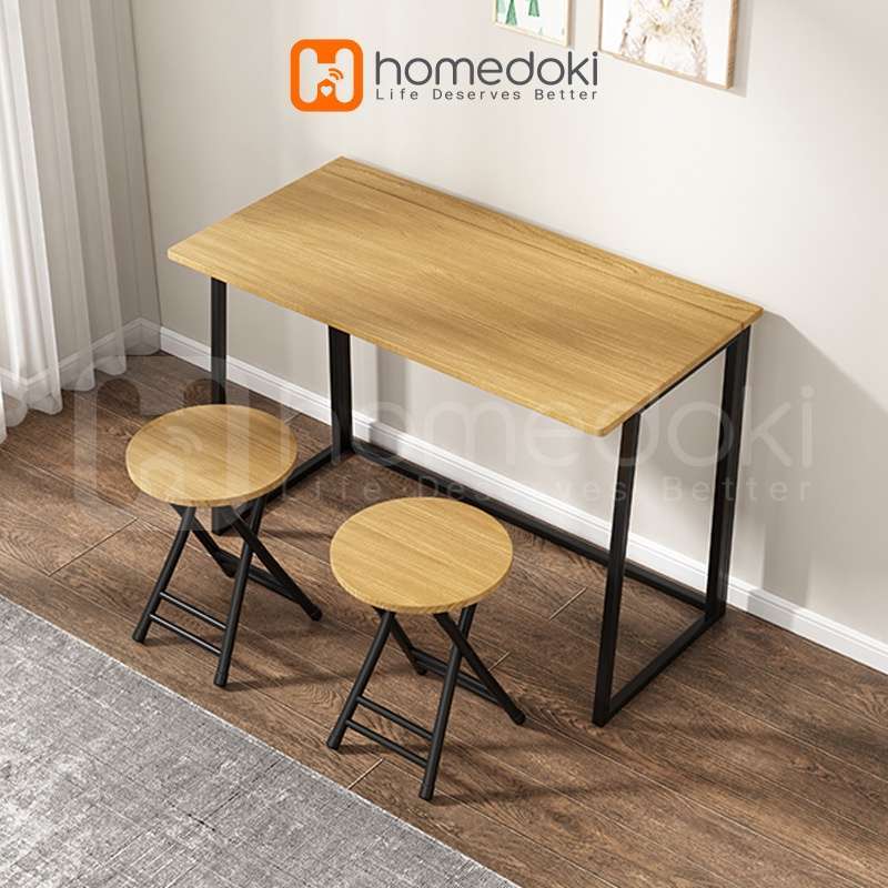 Promo Homedoki Meja Makan Set / Meja Makan Lipat 2 Bangku / Meja Kopi ...