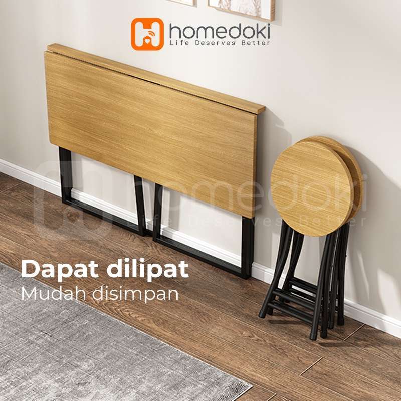 Promo Homedoki Meja Makan Set / Meja Makan Lipat 2 Bangku / Meja Kopi / Meja Makan Minimalis 2 ...