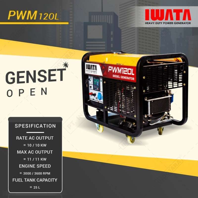 Jual Genset Diesel IWATA 10Kva Silent - PWM12-OL 3 Phase di Seller PT Indotara Persada Official ...