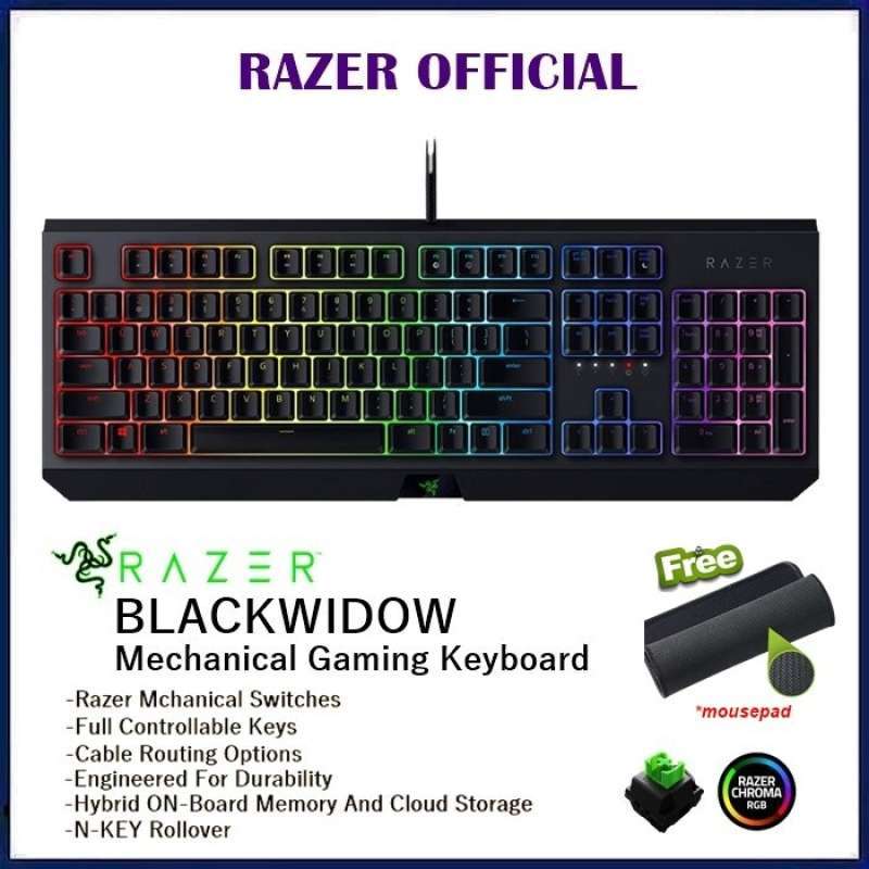 Promo Blacidow Mechanical Gaming Keyboard Black Widow RGB Diskon 23% di ...