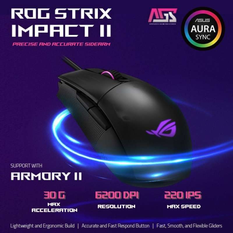 Promo Rog Strix Impact Ii - Gaming Mouse Diskon 23% Di Seller Sisbro ...